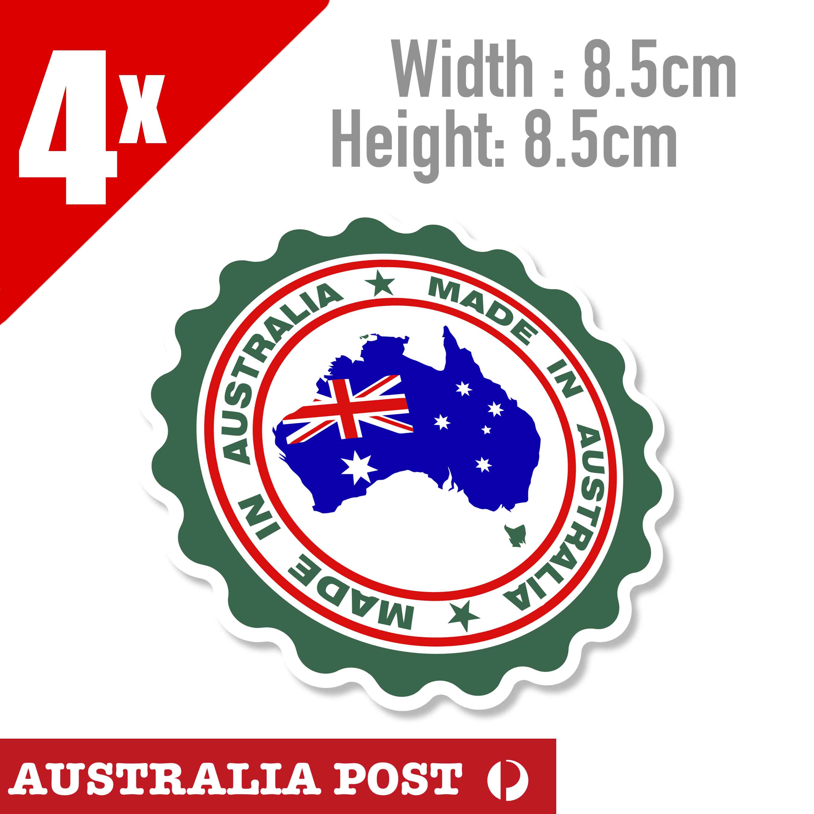 Australian Made Logo Map & Flag Logo Sticker – Astro Stickers