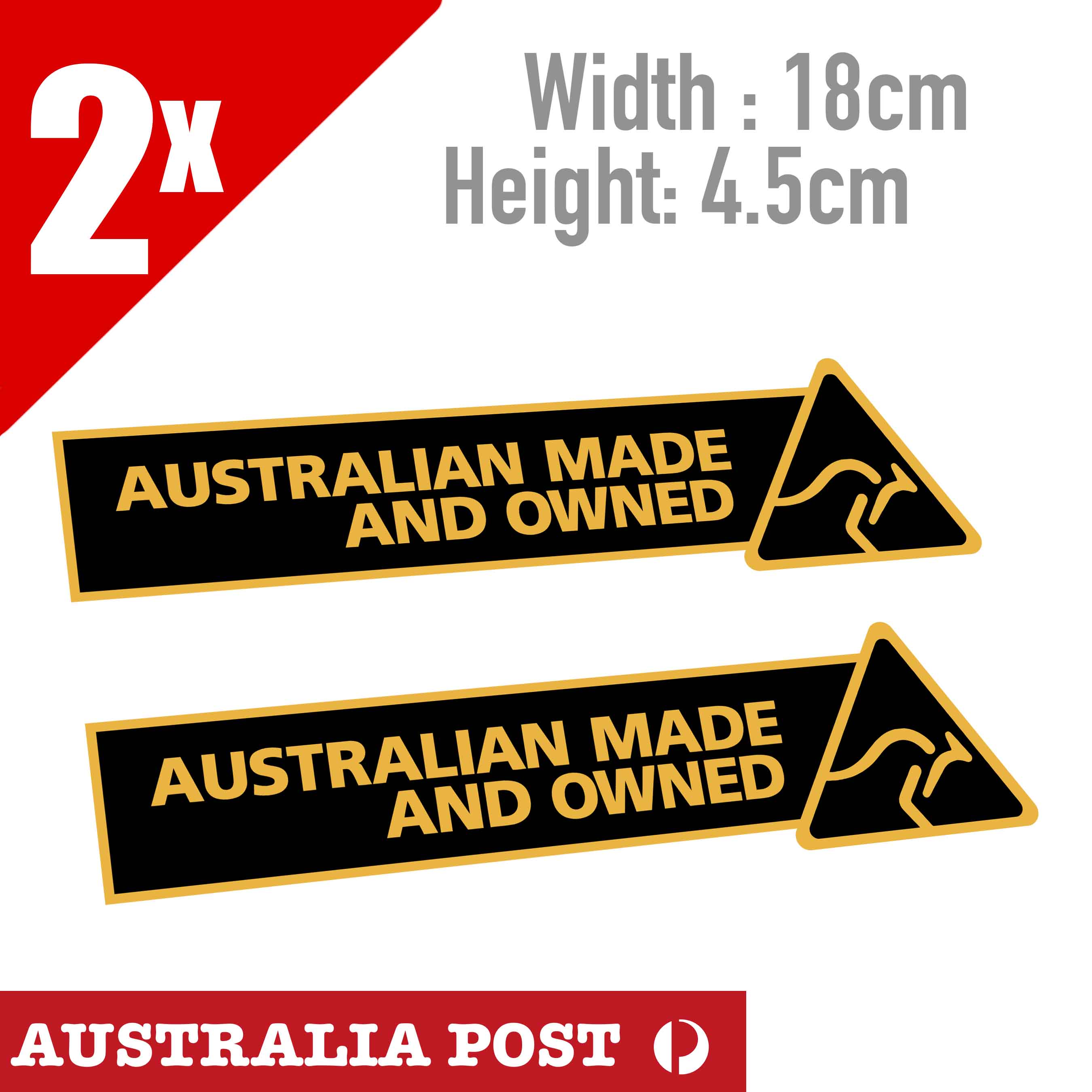 Australian Made Kangaroo Logo Black Aussie Made Banner Stickers – Astro ...