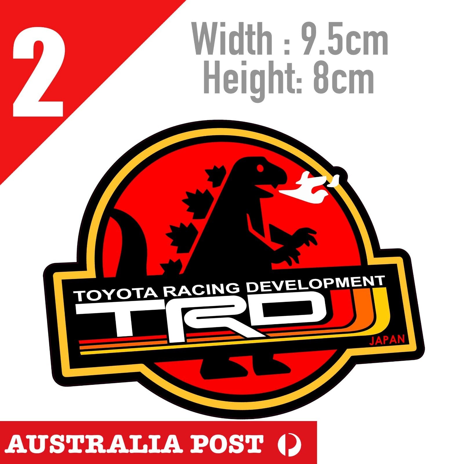 TOYOTA TRD Jurassic Park Godzilla Tokyo Japan Sticker – Astro Stickers