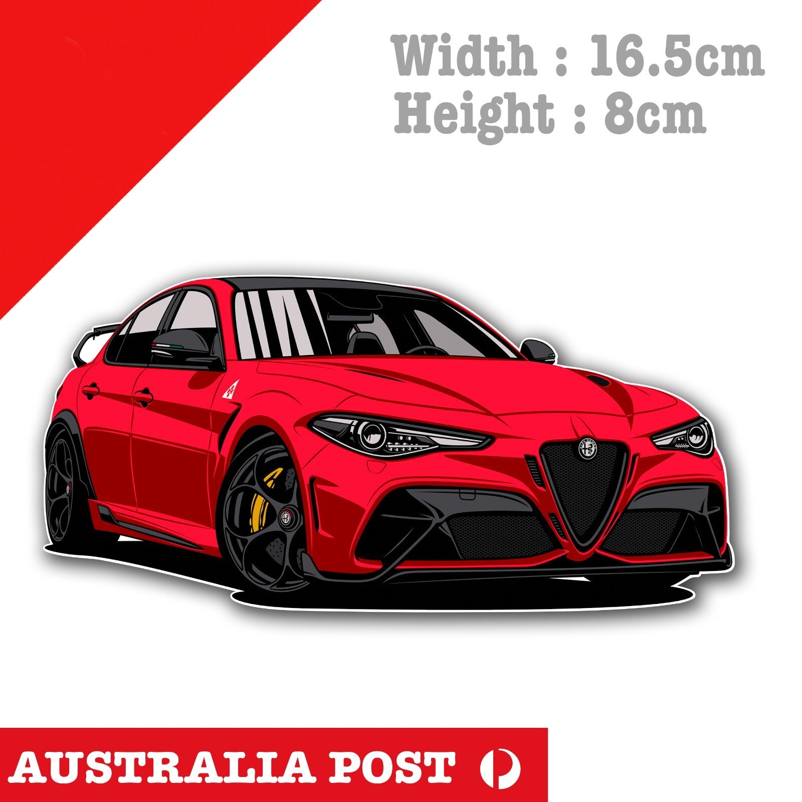 Alfa Romeo Giulia GTA Red Car Sticker – Astro Stickers