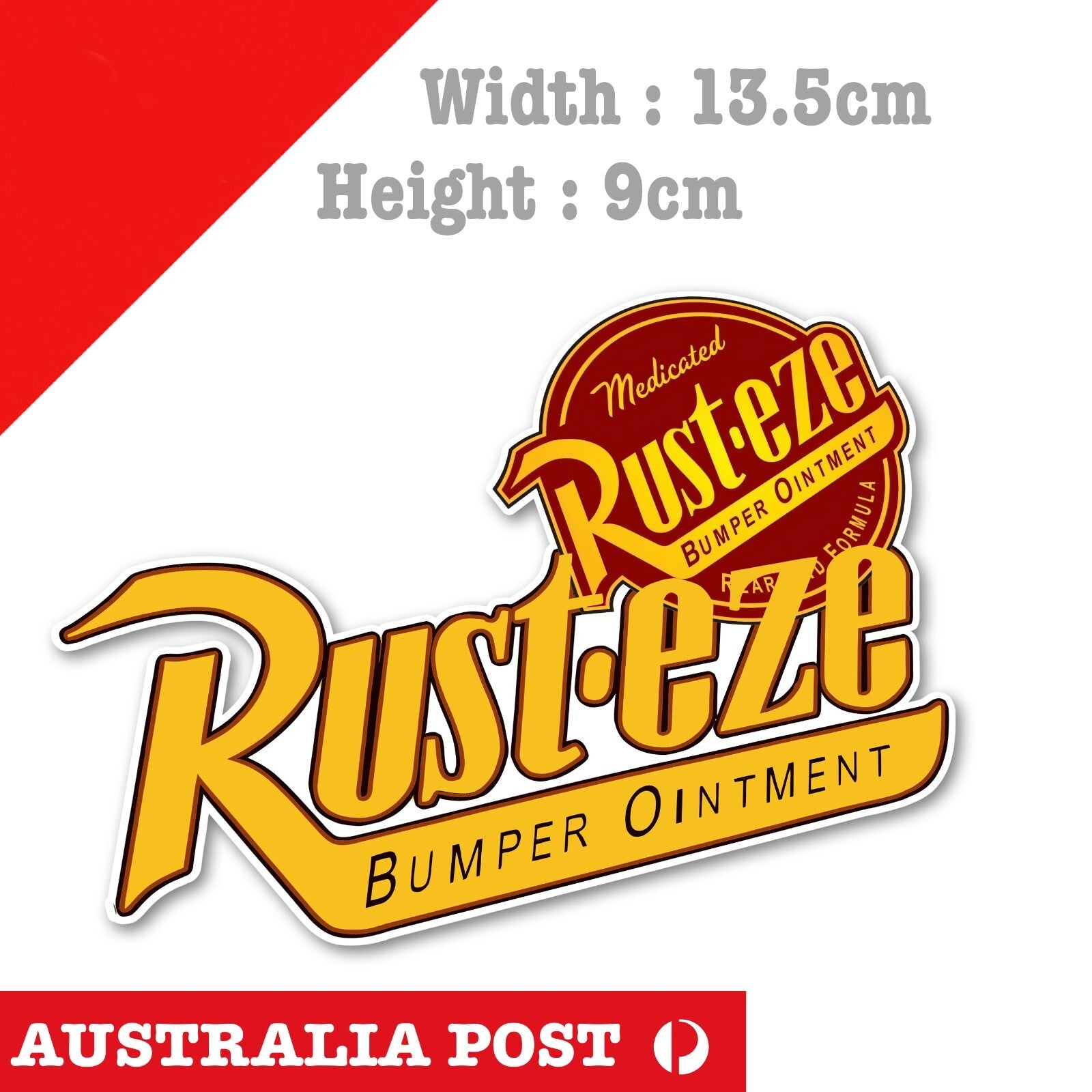 Rust-eze Bumper Ointment Disney Cars Logo Sticker – Astro Stickers