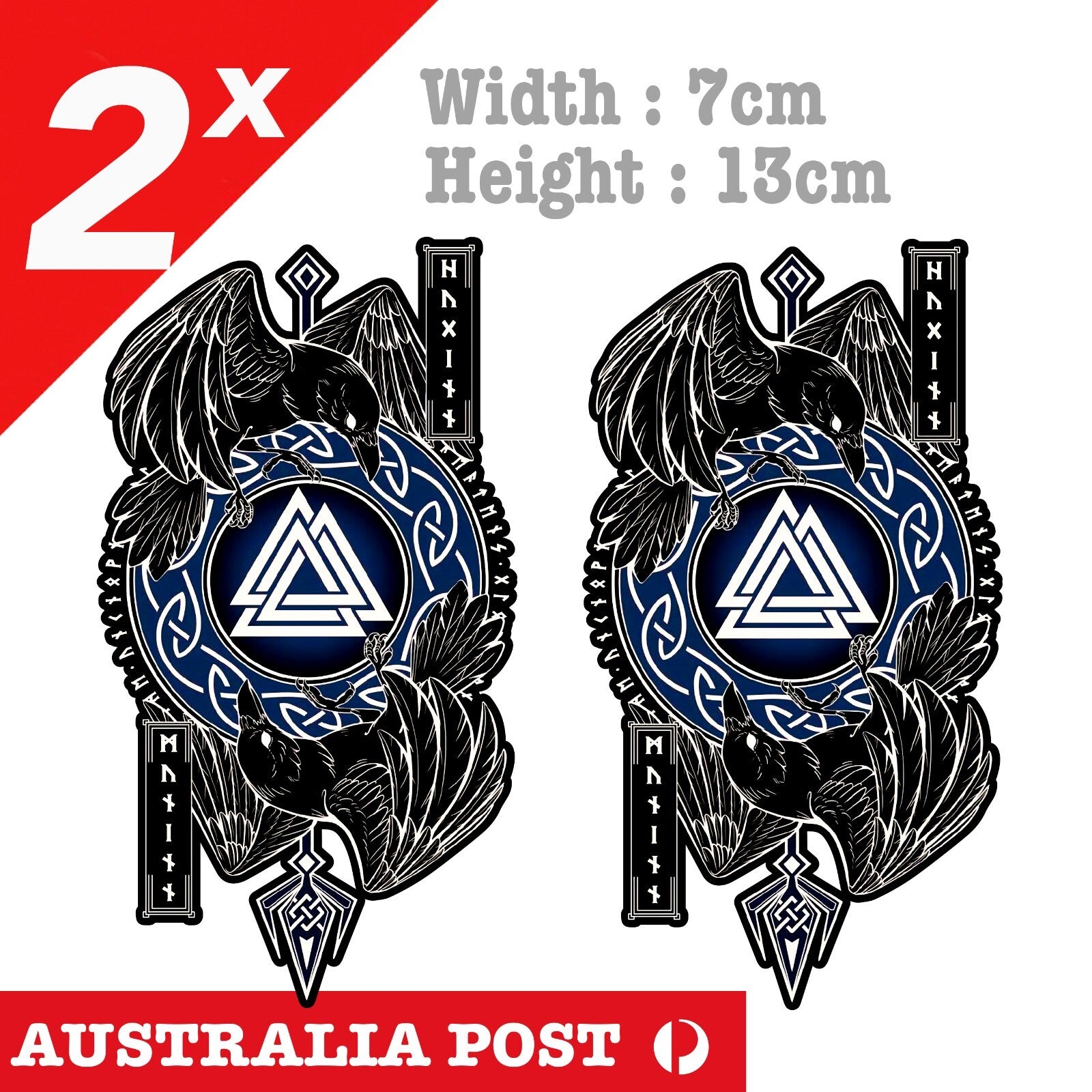 Odin Viking RAVEN Age The Triple Horn of Odin, mythology badge Sticker ...